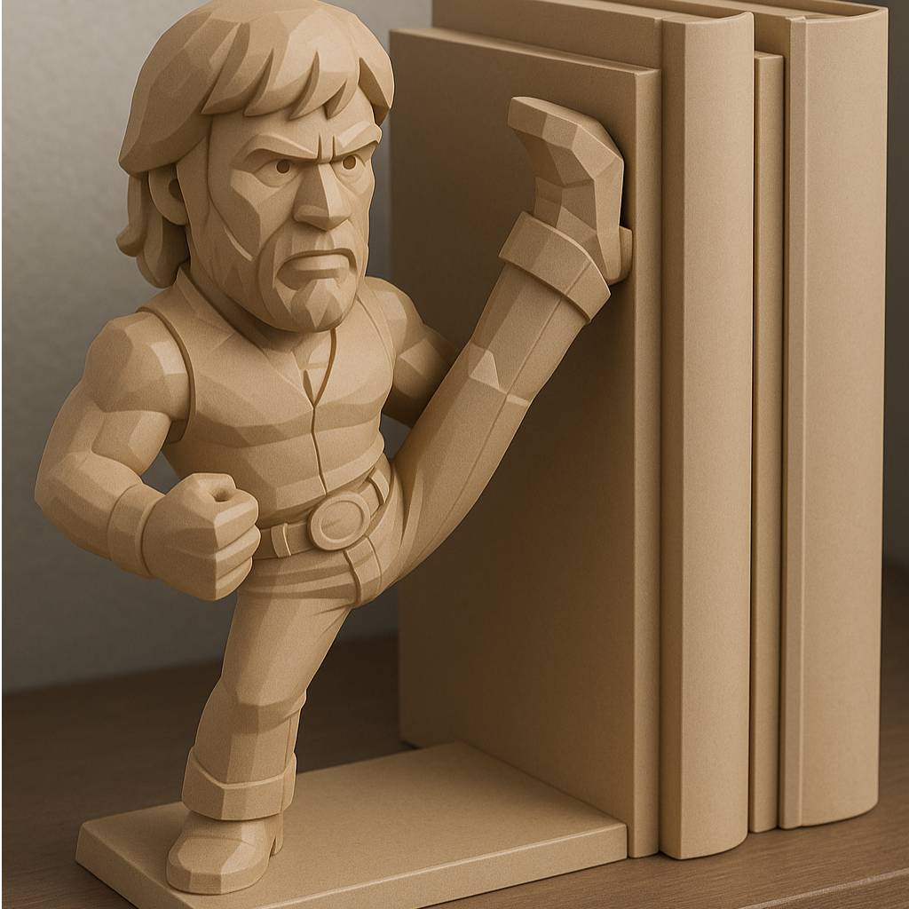 3D Printer Files | 3MF File | Chuck Norris Kicking Bookend | Creality Cloud