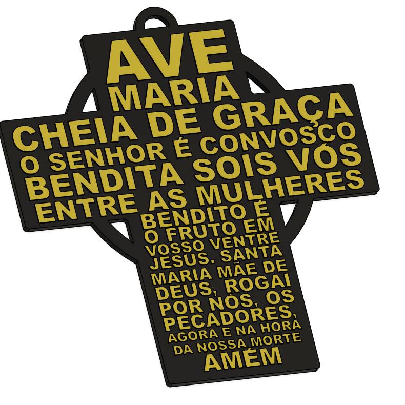 3D Printer Files | 3MF File | Cruz Cristã com Oração Ave Maria ...