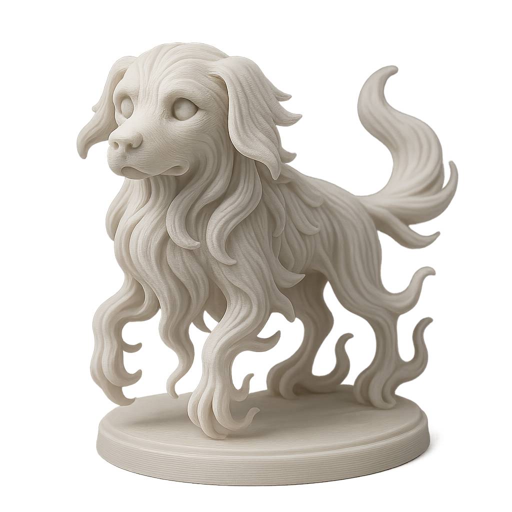 Sculptures & Artworks STL Download - Ethereal Ghost Hound – Guardian of ...