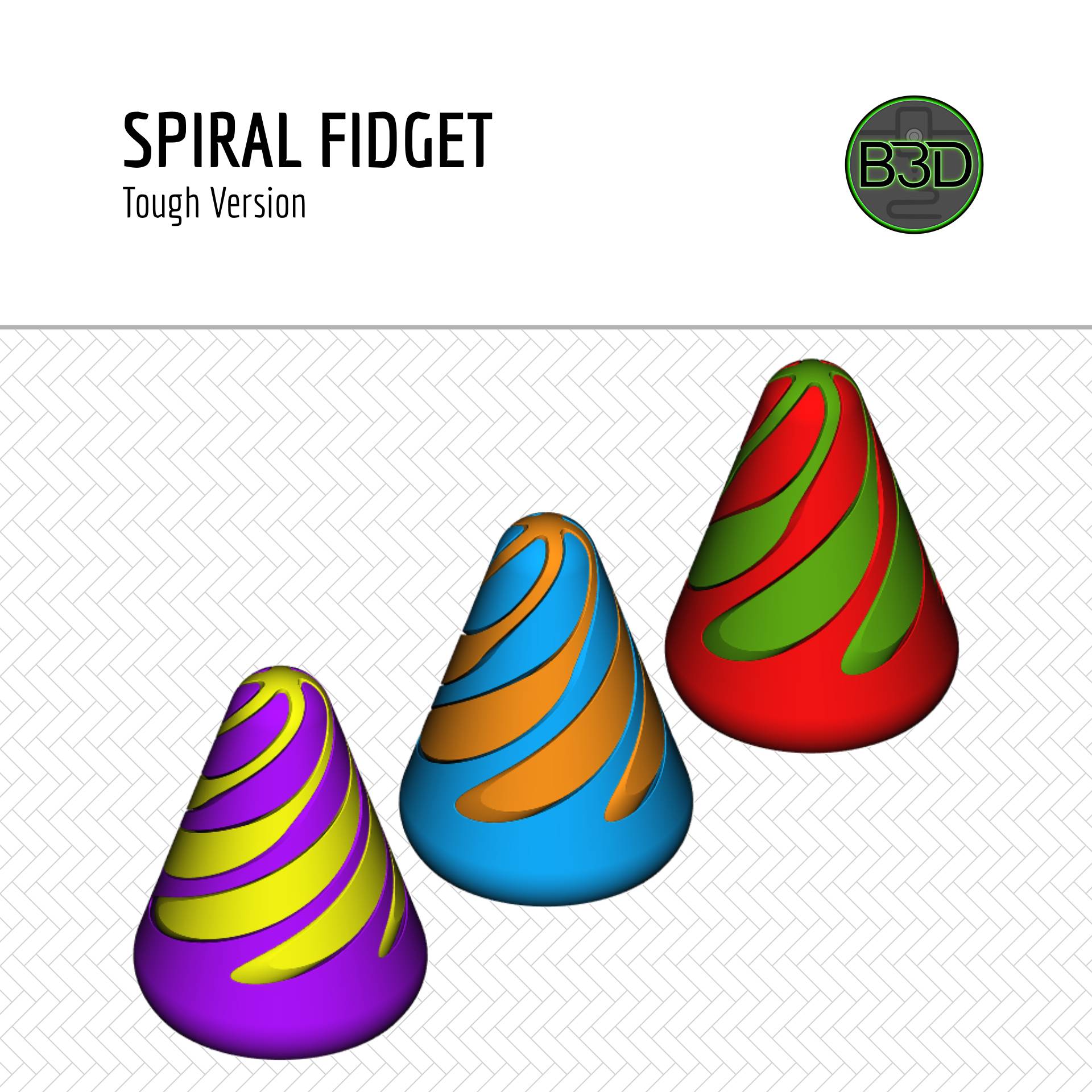 3D Printer Files | 3MF File | Spiral Fidget - Tough Version | Creality ...