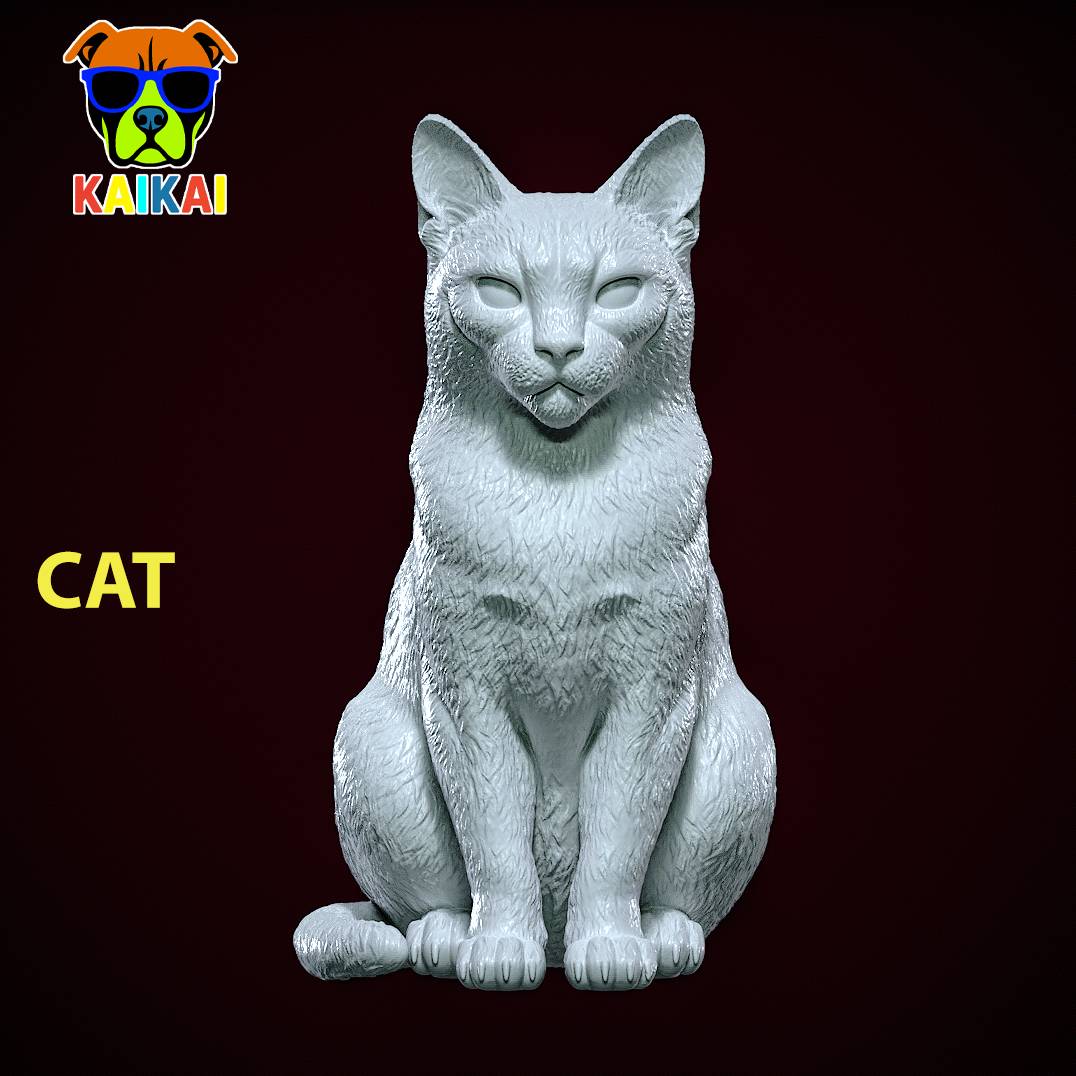 Characters & Creatures STL Download - Cat is sitting model - decor - 3D ...