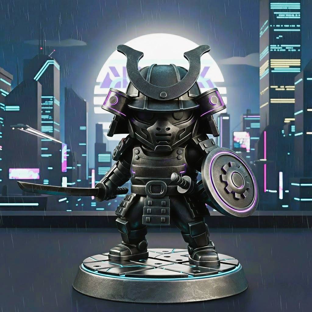 3D Printer Files | 3MF File | Cyber Chibi Samurai Figurine | Creality Cloud