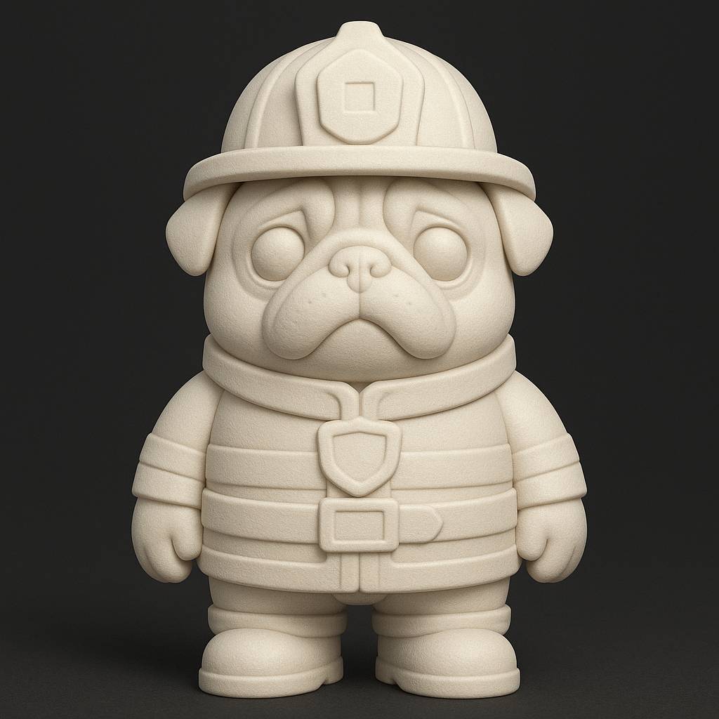 Characters & Creatures STL Descarga - Firefighter Pug - Meta Mystery
