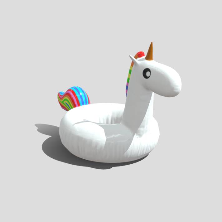 Characters & Creatures STL Download - White unicorn pool floatby neagww