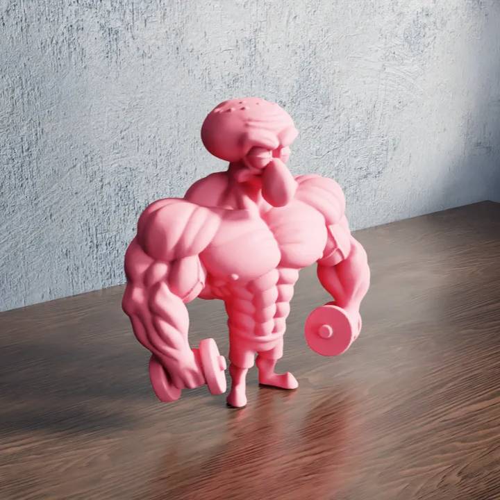 3D Druck Dateien | 3MF Datei | Stylized Buff Squidward – Muscular ...