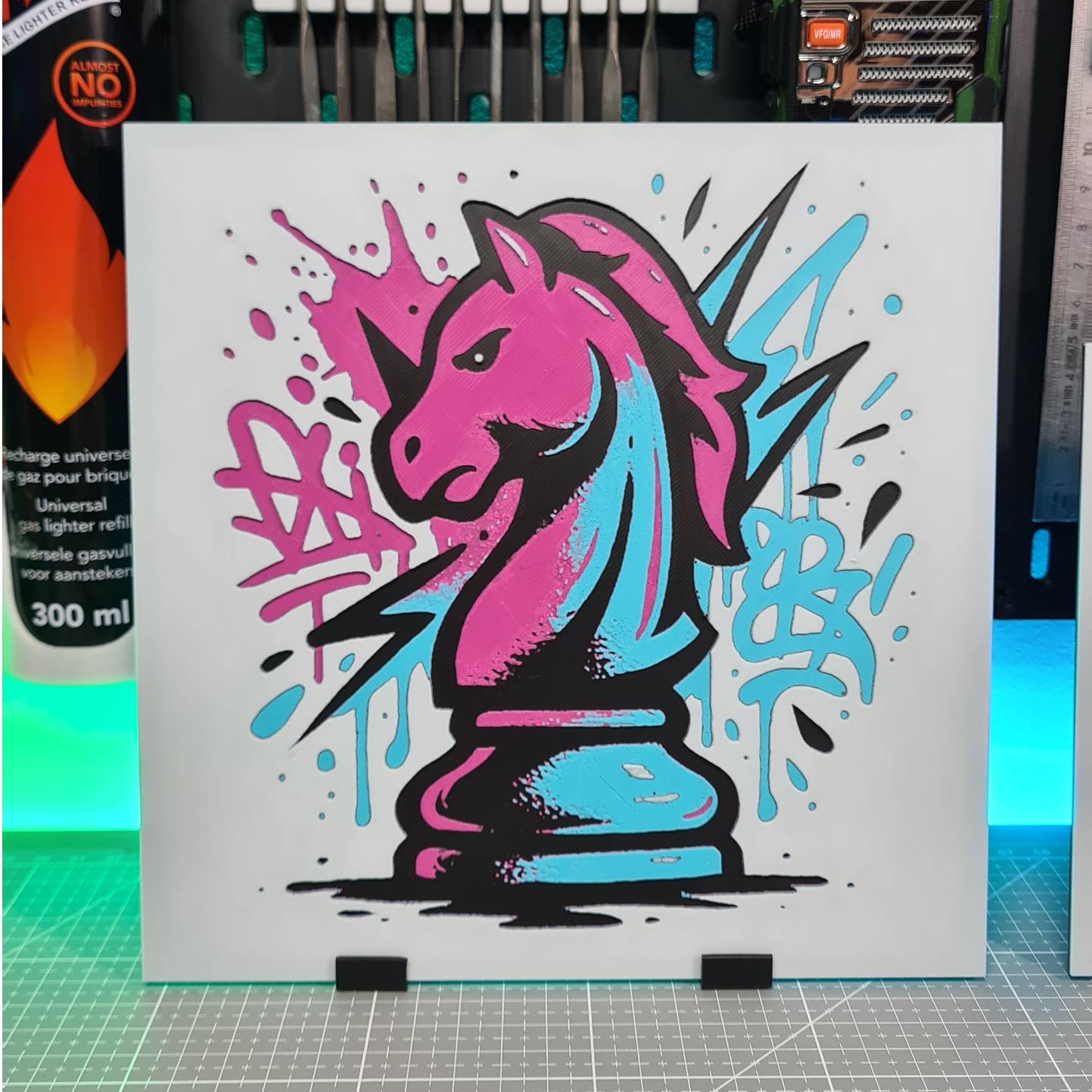 3D Printer Files | 3MF File | Graffiti Chess Knight – Hueforge – 4 ...