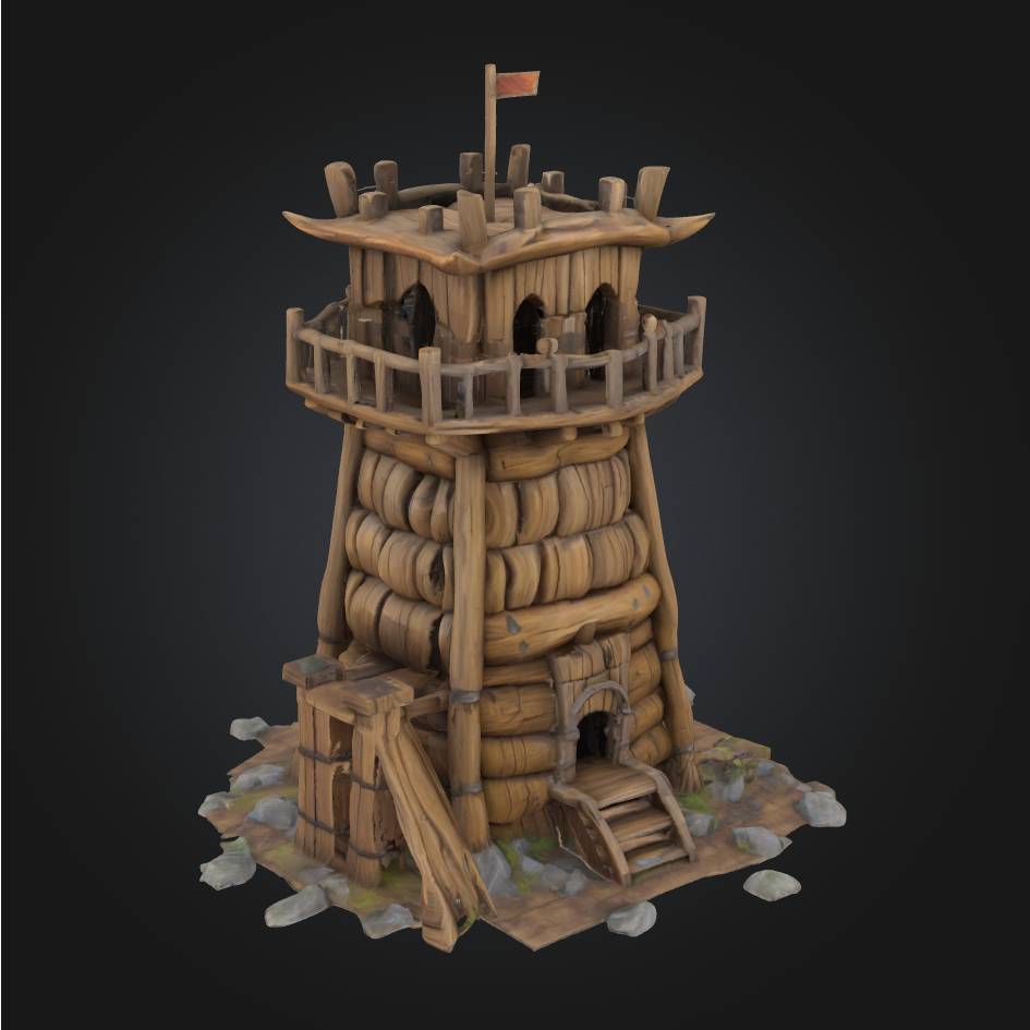 Props & Terrain STL Download - Wooden ork tower rpg gameby Warjacob