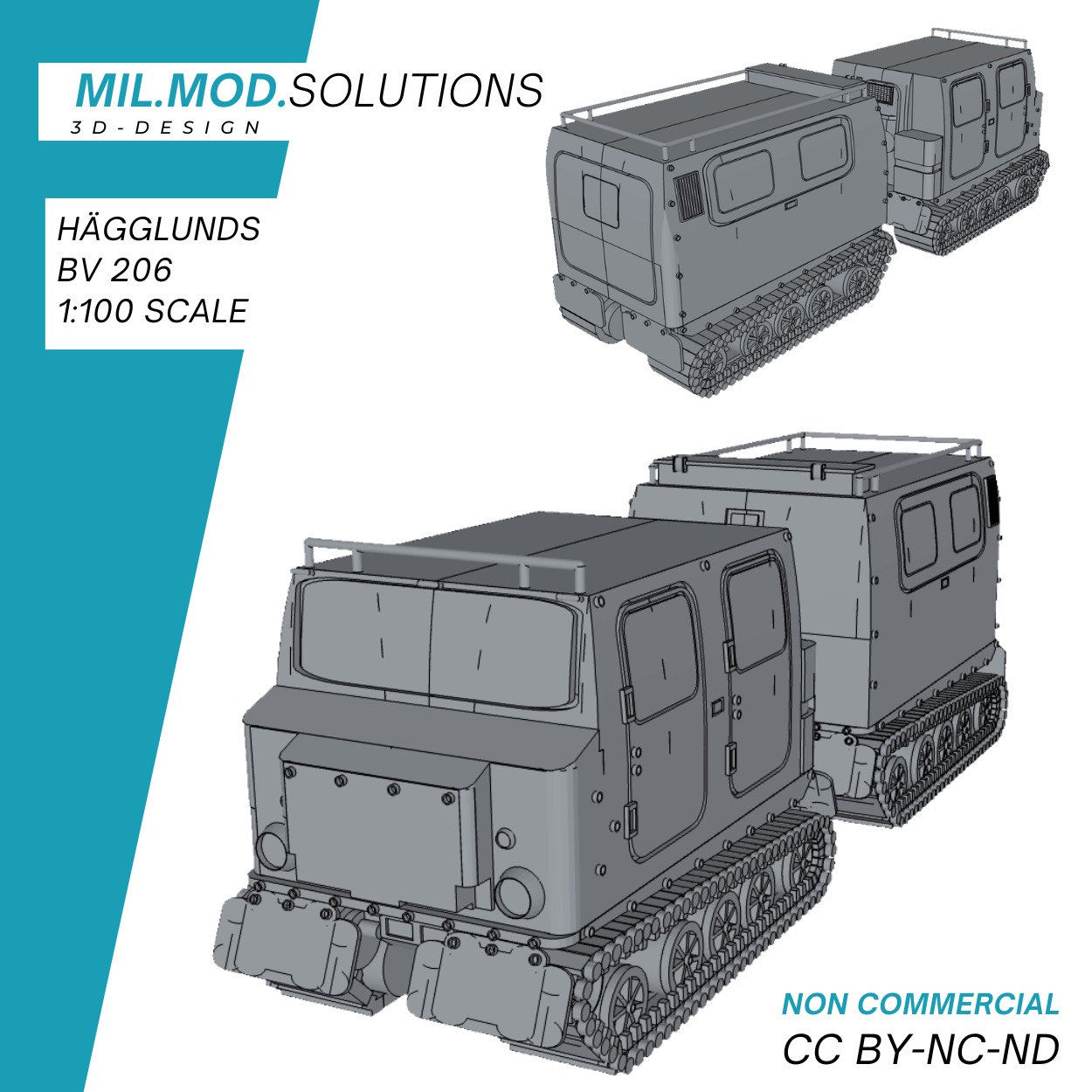 Vehicles & Machinery STL Download - BV 206 Bandvagnby Mil Mod Solutions