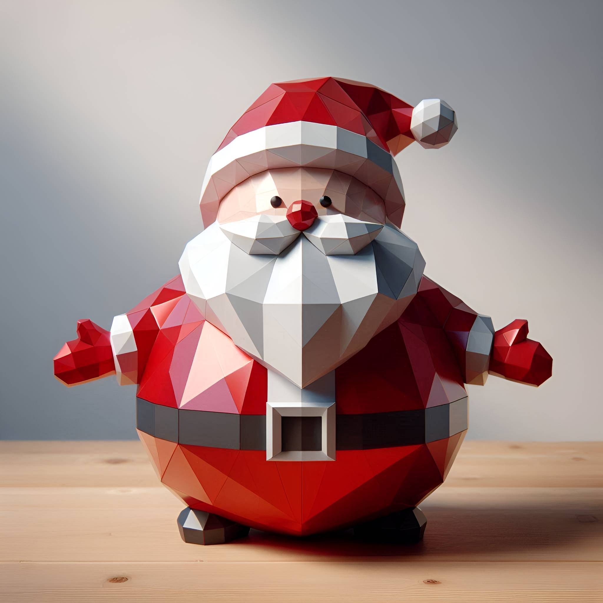 Home Decorations & Ornaments STL Download - Low Poly Geometric Santa ...