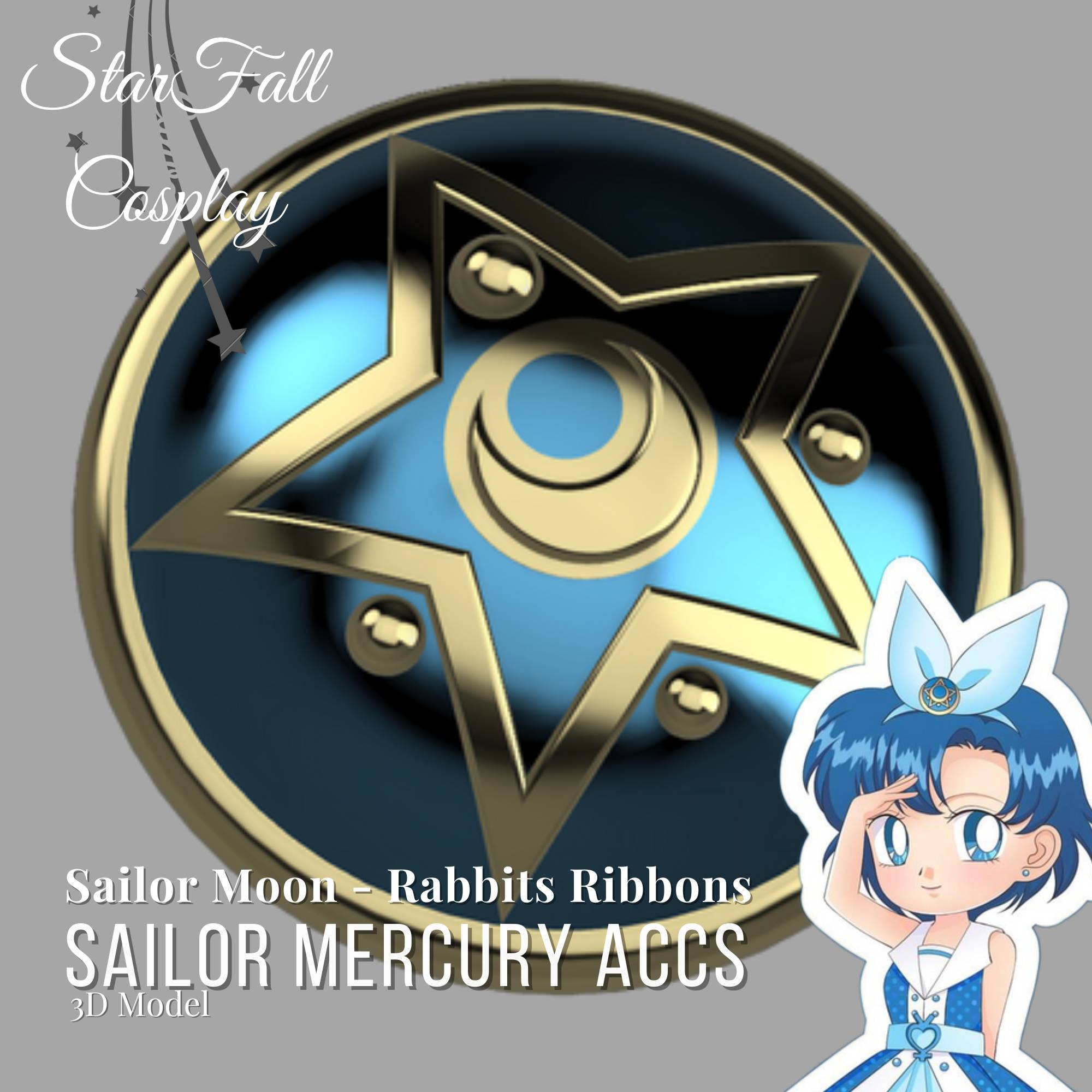 Cosplay STL Download - Mercury Rabbit Ribbon Cosplay Accessoriesby ...