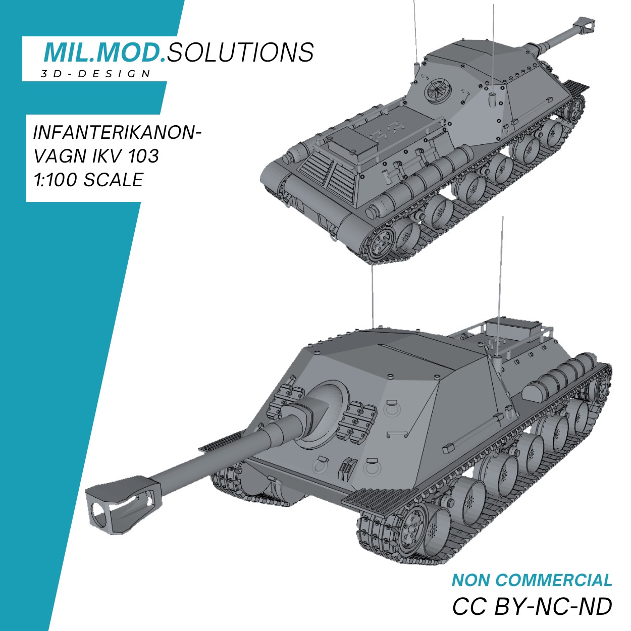 Vehicles & Machinery STL Download - Infanterikanonvagn-ikv-103by Mil ...