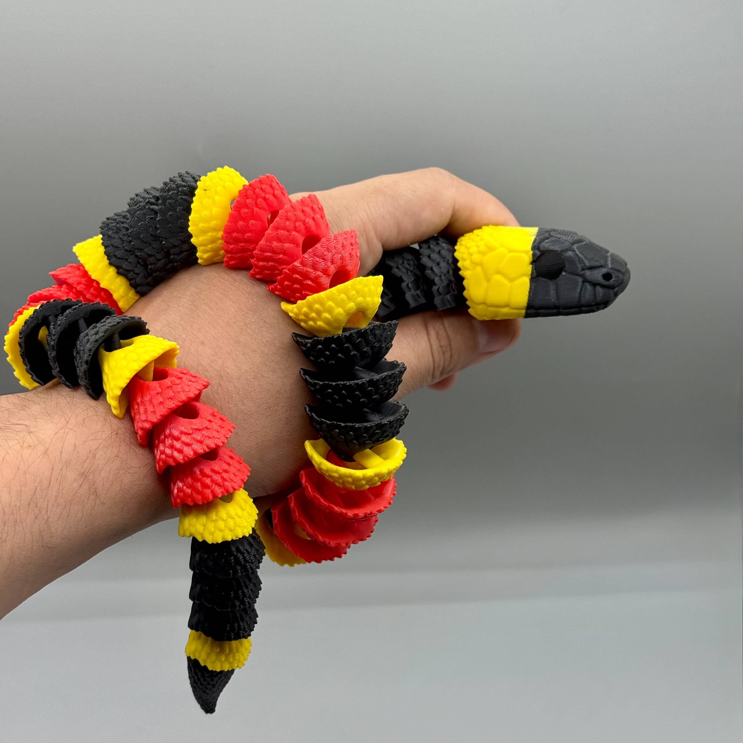 3D Printer Files | 3MF File | Articulated Coral Snake 8mm Glass Eyes ...