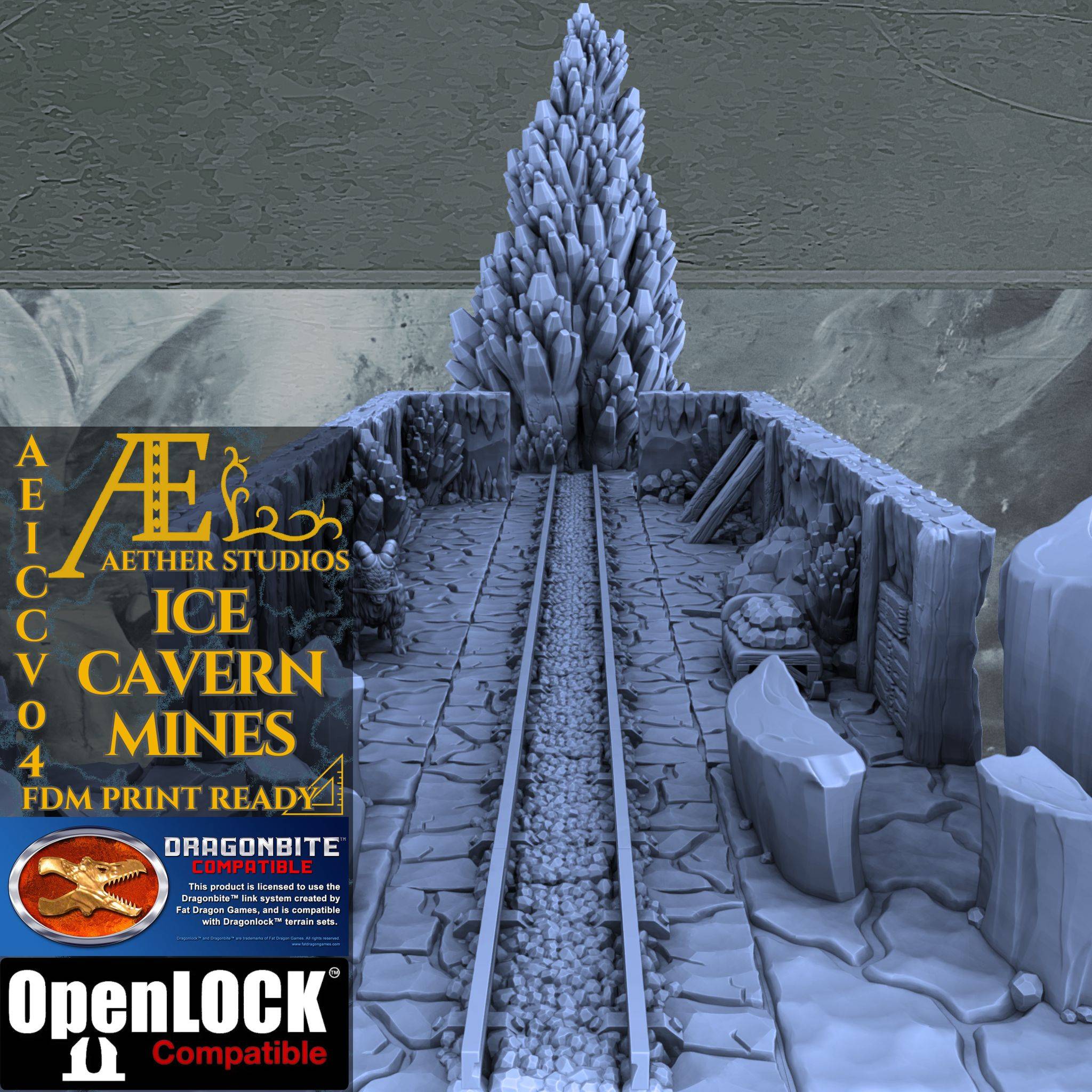 Props & Terrain STL Download - AEICCV04 – Ice Caverns Minesby Aether Studios
