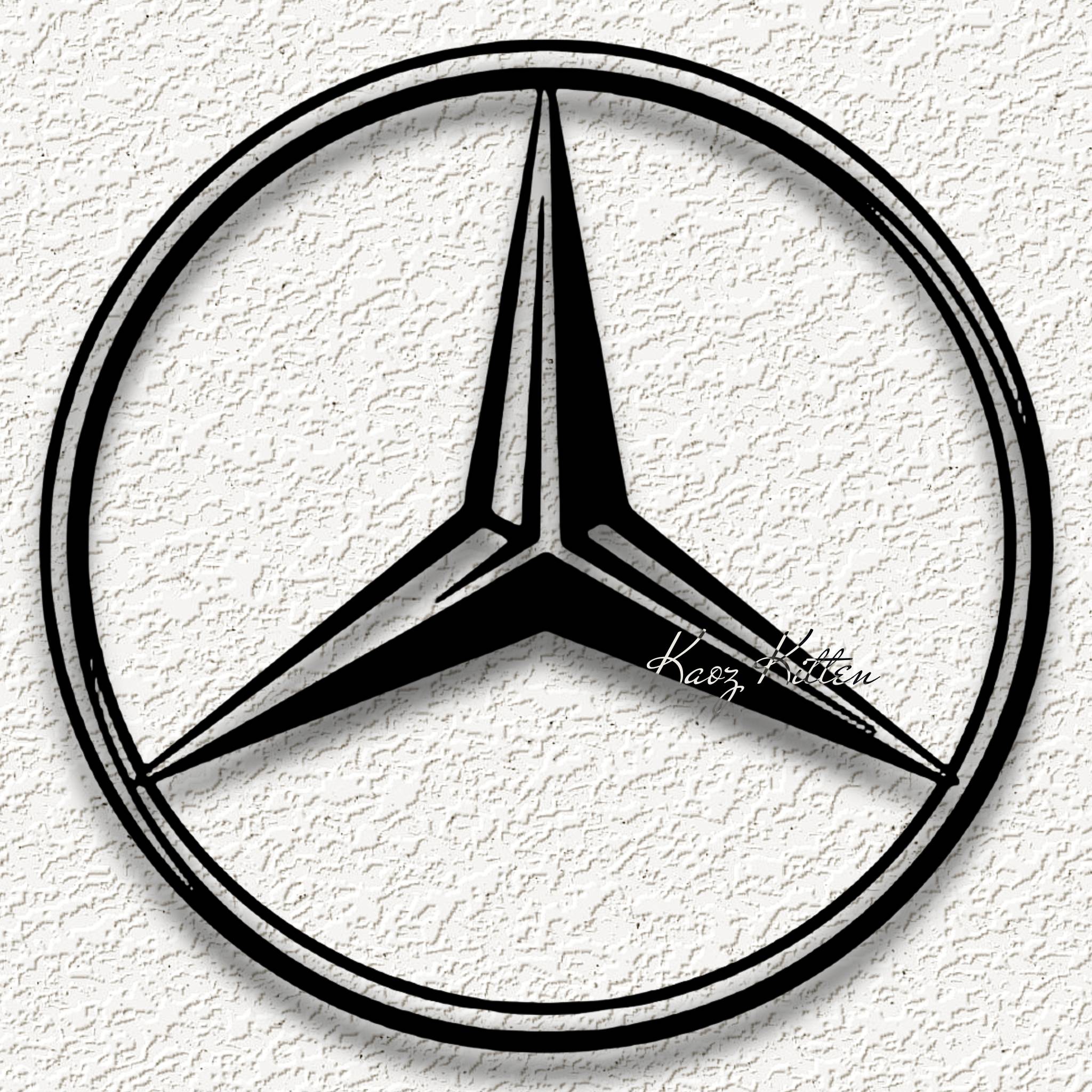 Sculptures & Artworks STL Download - mercedes car emblem logo wall art ...