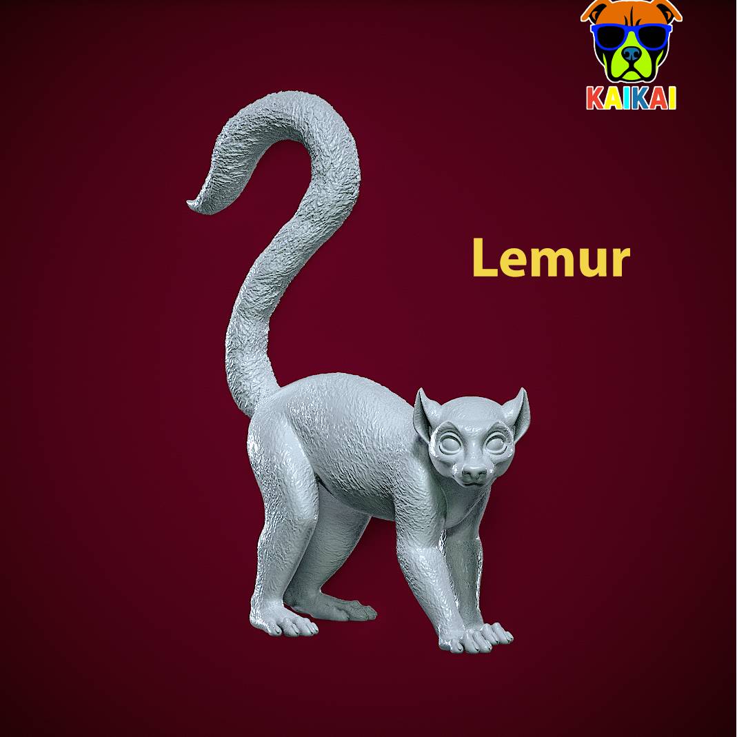 Characters & Creatures STL Download - Lemur model - Gibbon statue - 3D ...