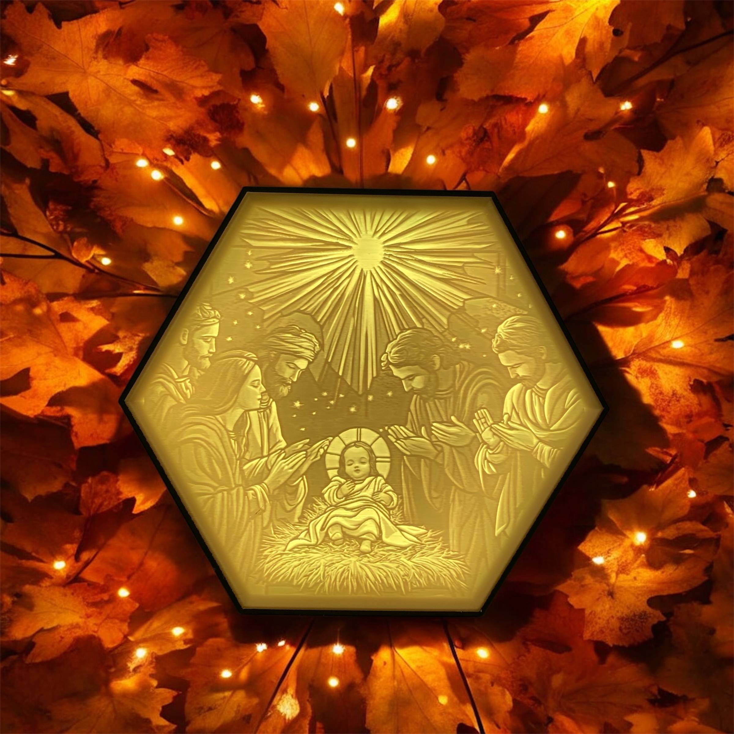 3D Printer Files | 3MF File | Hexagon Lamp LED RGB - Jesus - Gott - God ...