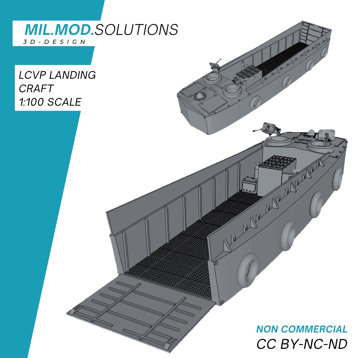 Vehicles & Machinery STL Download - LCVP Landing Craft WW2by Mil Mod ...