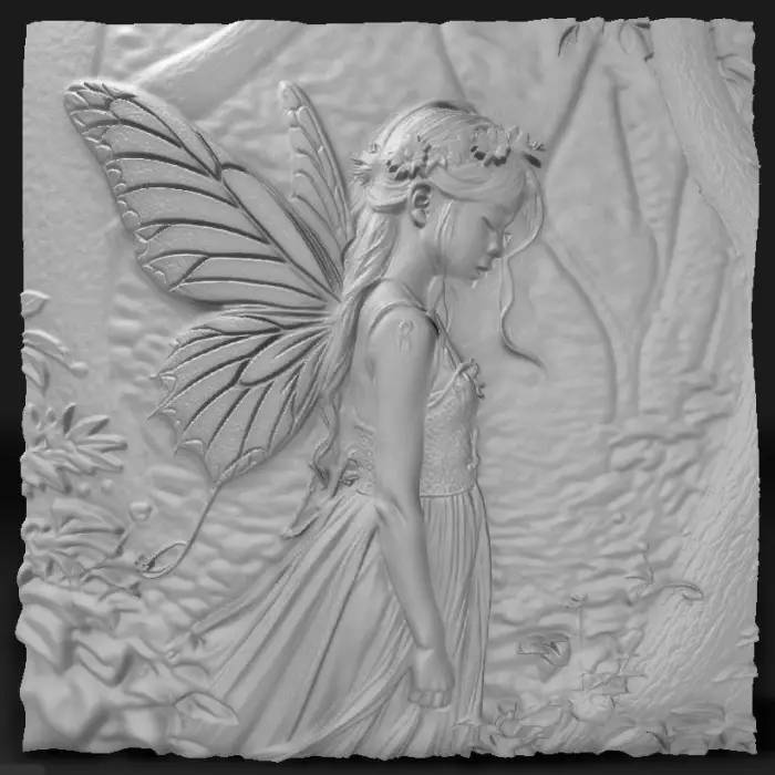 3D Printer Files | 3MF File | winged fairy with a thoughtful look ...