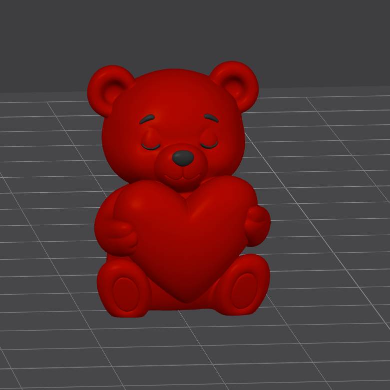 3D Printer Files | 3MF File | Heart Bear Cute Love Gift Valentine | Creality Cloud