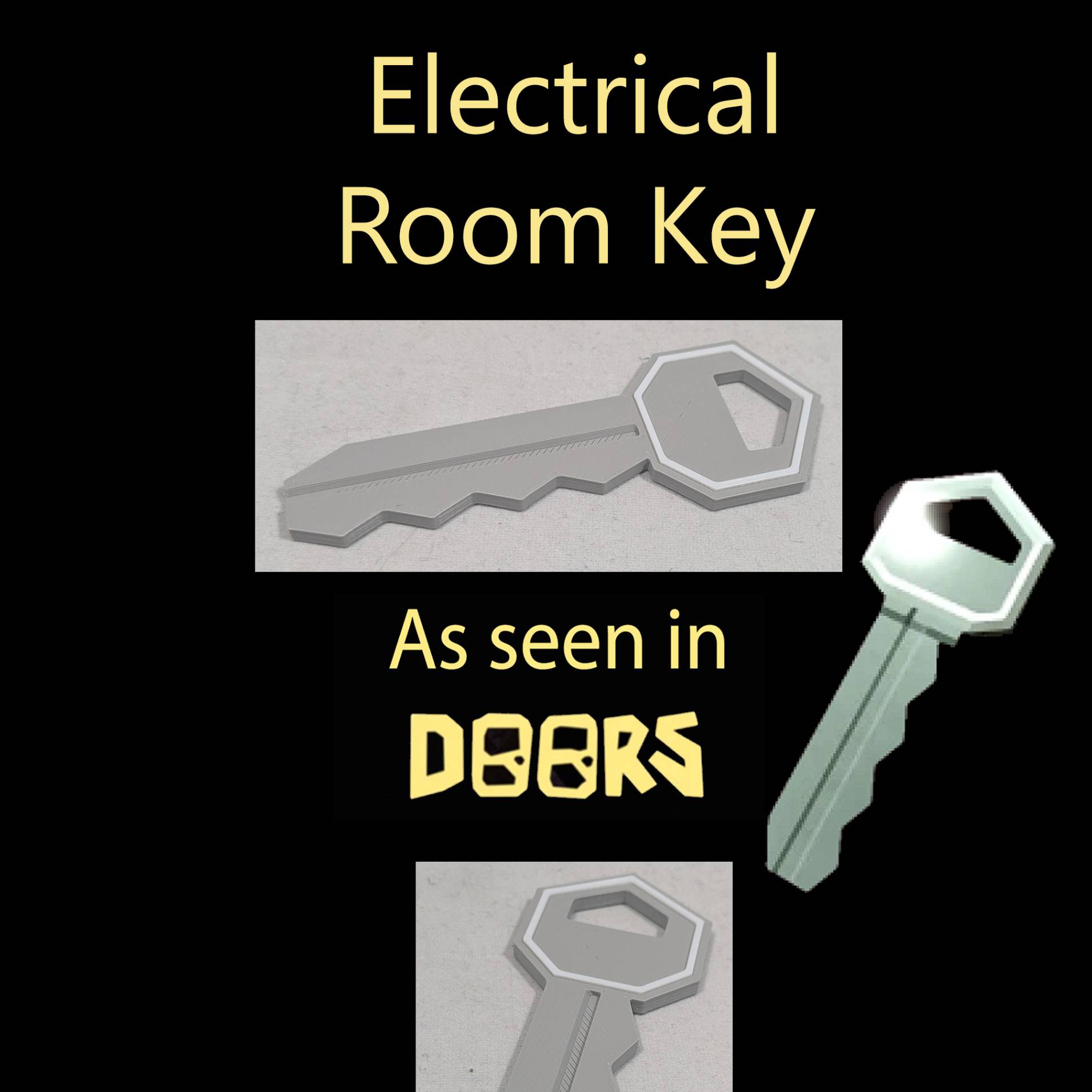 3D Printer Files | 3MF File | Electrical Room Key from Doors (Roblox ...
