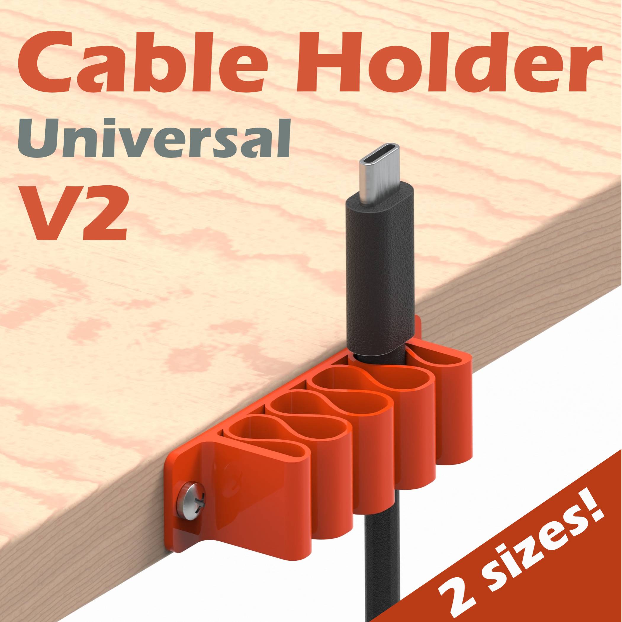 Archivos de impresora 3D | Archivo 3MF | Universal Cable Holder - V2 ...