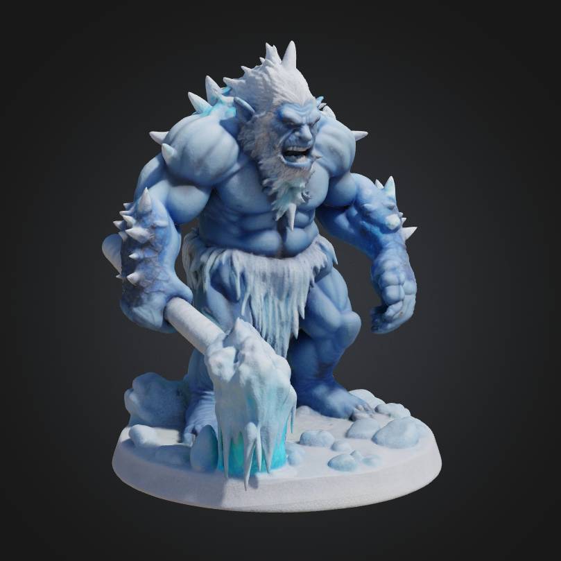 Miniature Games & Accessories STL Download - snow troll boss miniature ...