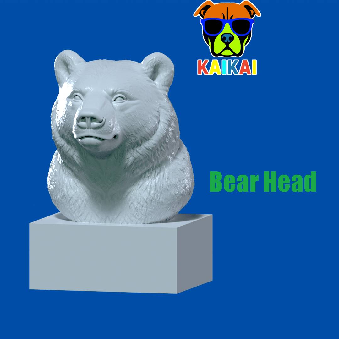 Characters & Creatures STL Download - Brown bear Bust - Bear head model ...