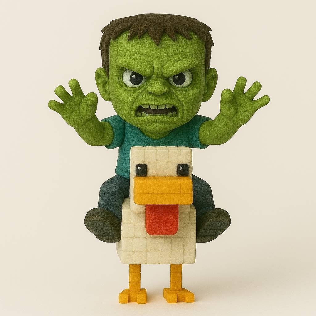 Characters & Creatures STL Download - Minecraft - Chicken Jockey ...