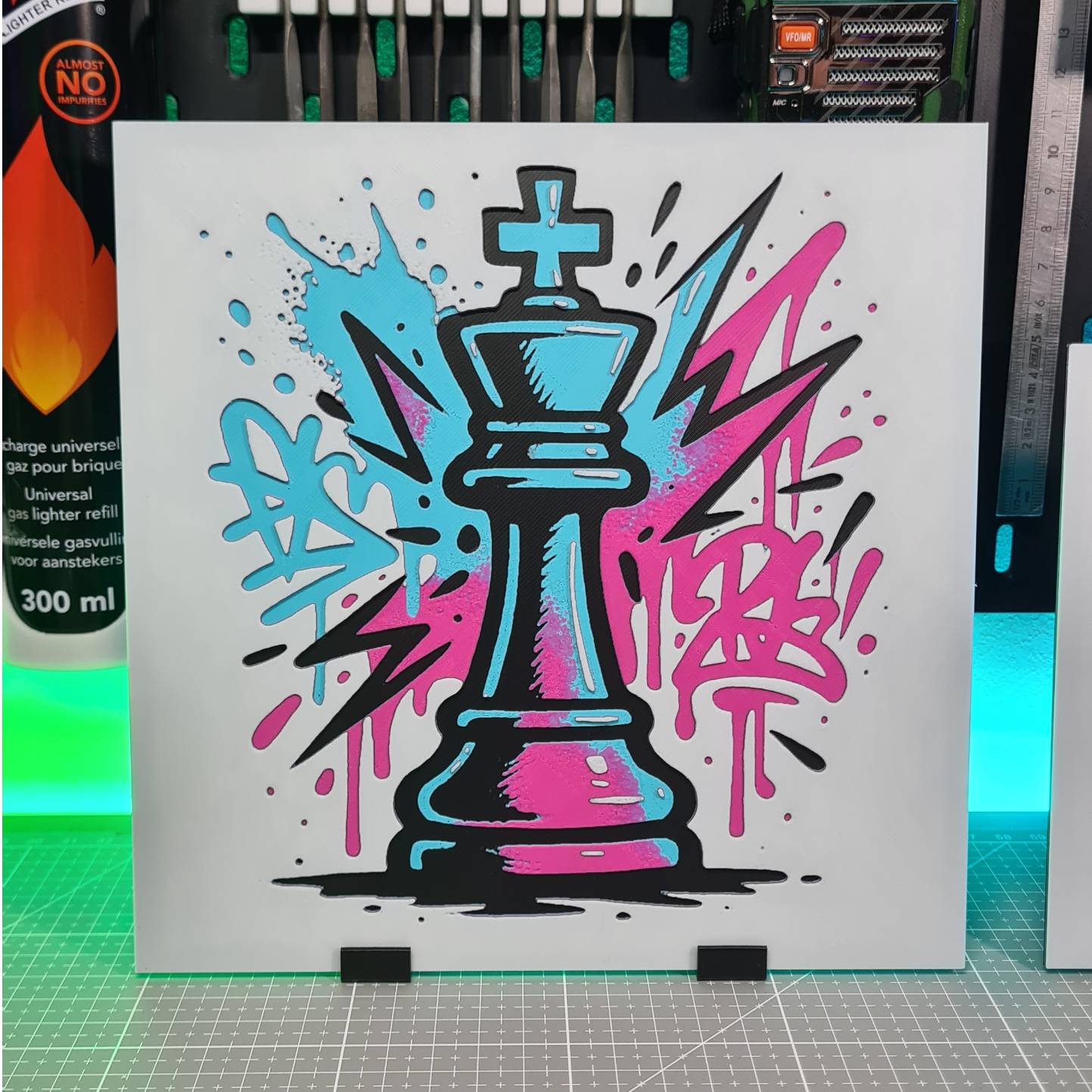 3D Printer Files | 3MF File | Graffiti Chess King – Hueforge – 4 Colors ...