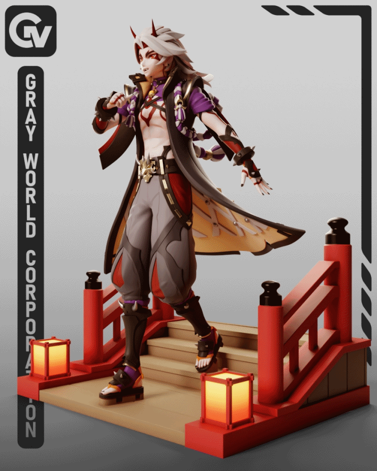 Characters & Creatures STL Download - Itto | Genshin Impactby Gray ...