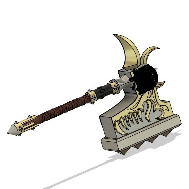 Free Cosplay STL Download - Harald Hammerstorm Mace Warhammerby ...
