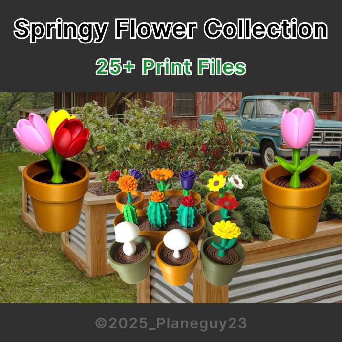 Ücretsiz Home Decorations & Ornaments STL indir - Springy Flower ...