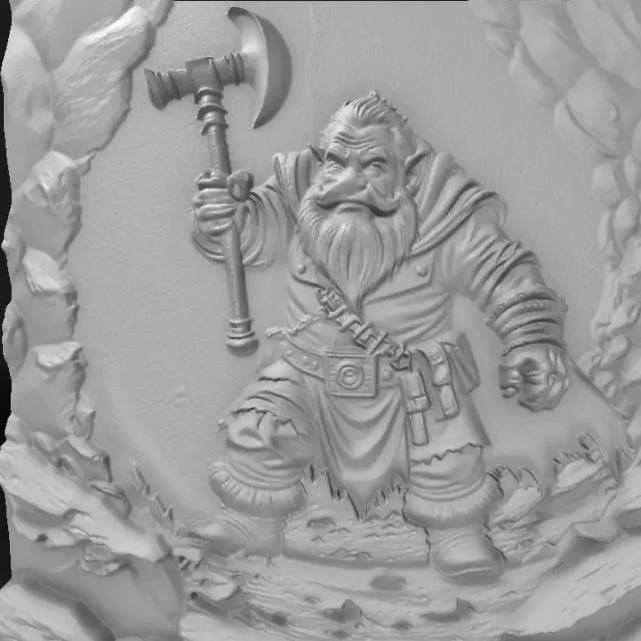 3D Printer Files | 3MF File | bearded dwarf miner swinging pickaxe ...