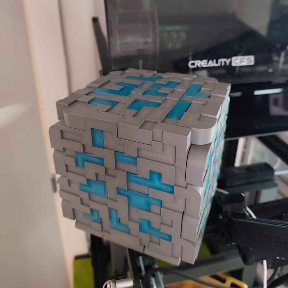 3D Printer Files | 3MF File | LAMP - Minecraft Illuminating Diamond Cube Replica | Creality Cloud