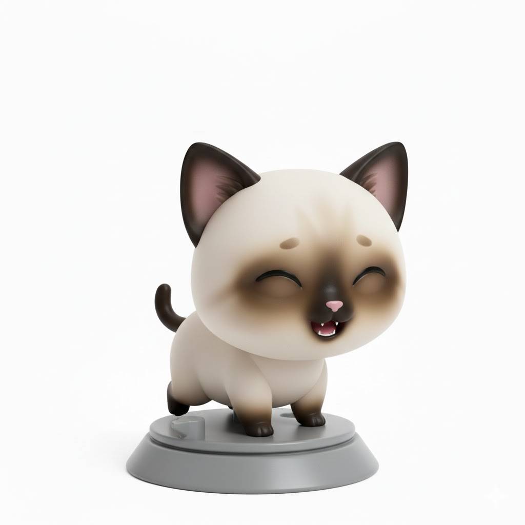 3D Printer Files | 3MF File | Gatito Siames sonriendo | Creality Cloud