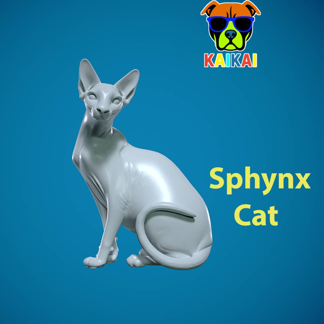 Characters & Creatures STL Download - Sphinx cat statue - hairless ...
