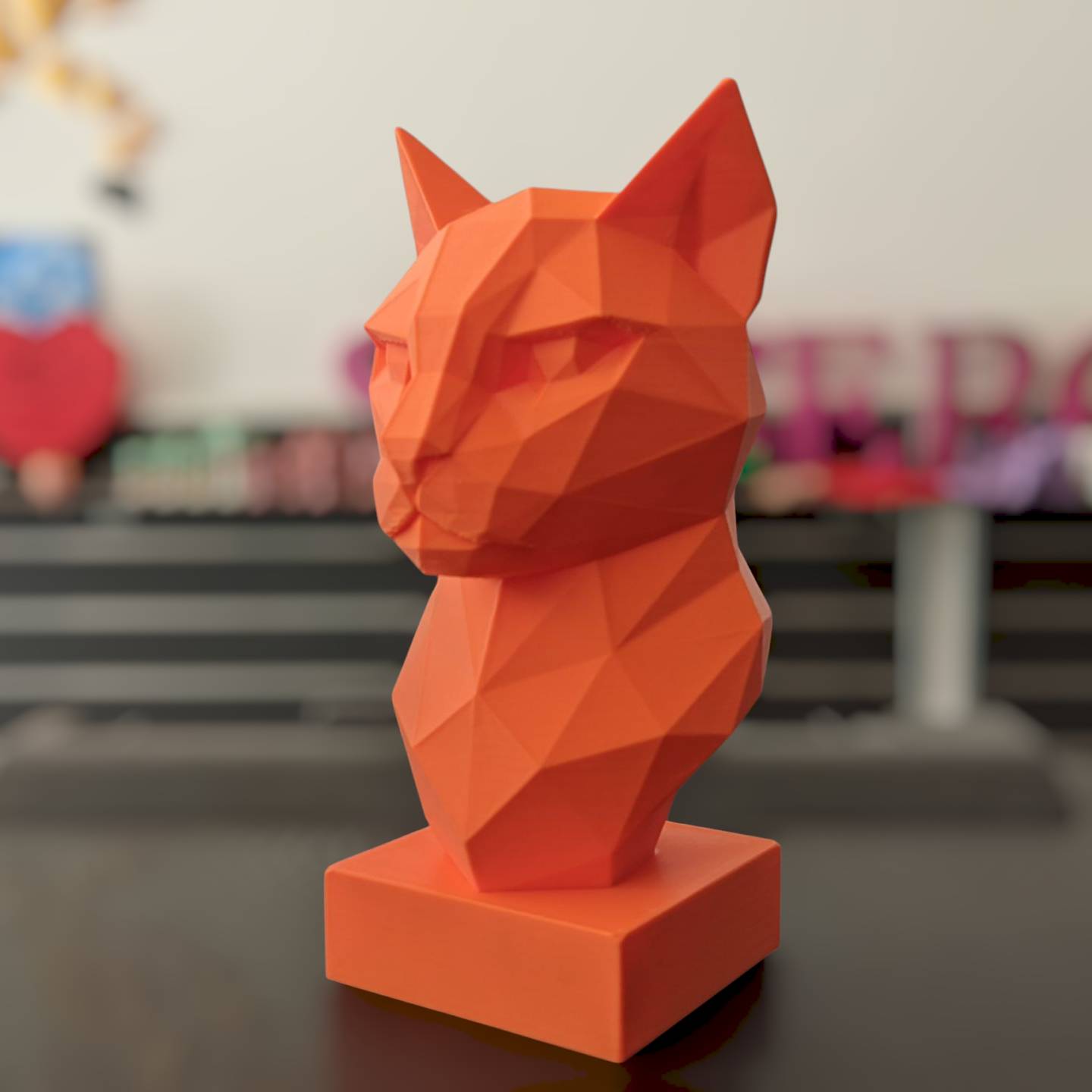 3D Printer Files | 3MF File | Geometric Cat Bust | Creality Cloud
