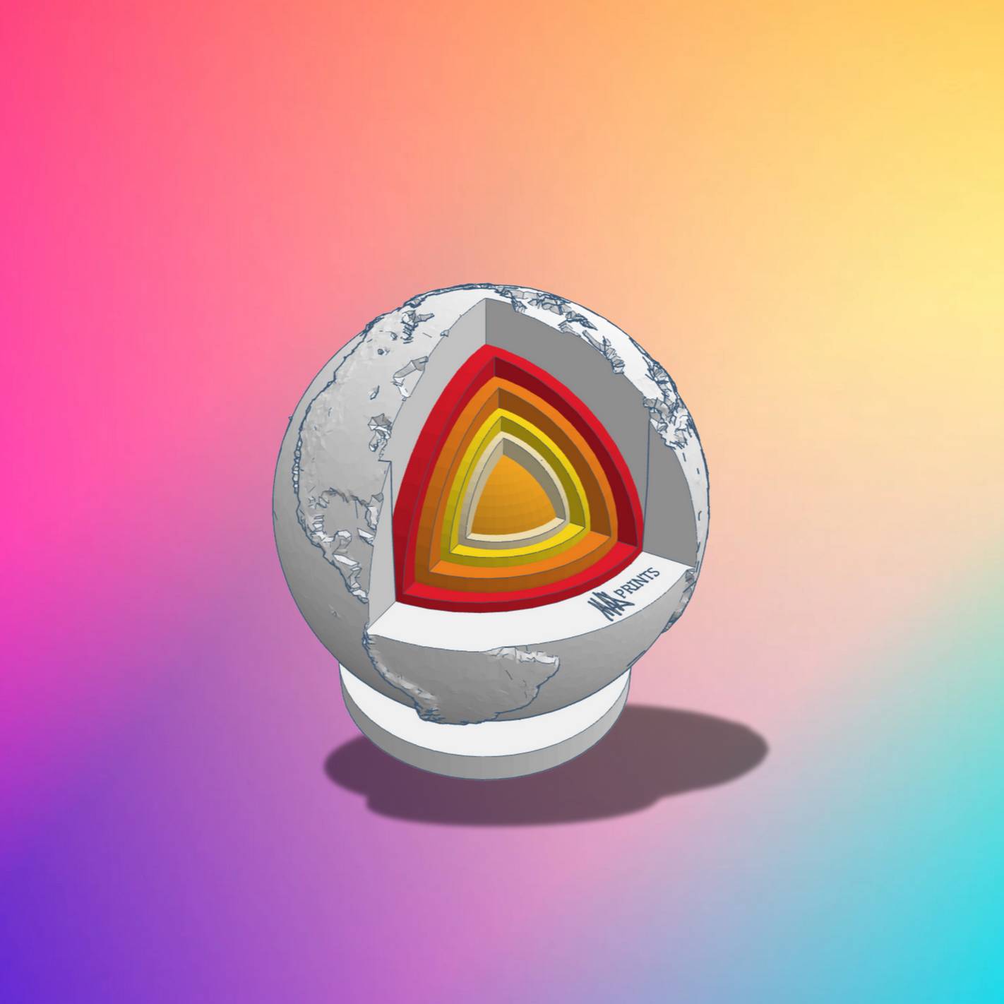 Educational Aids STL Download - SIMPLE EARTH LAYERS MODELby Max-Prints