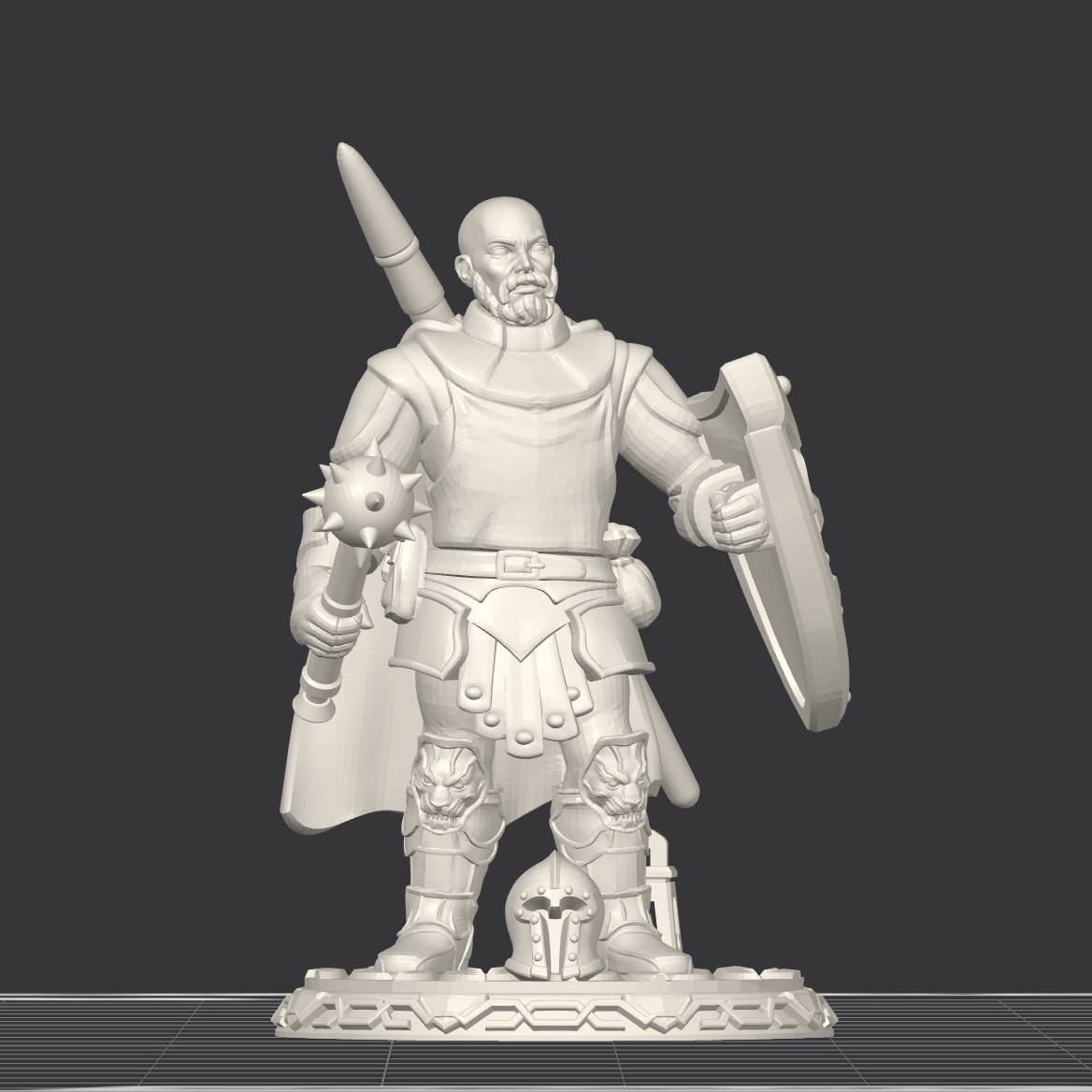 Characters & Creatures STL Download - Human Paladin RPG D&Dby Fernando Cury