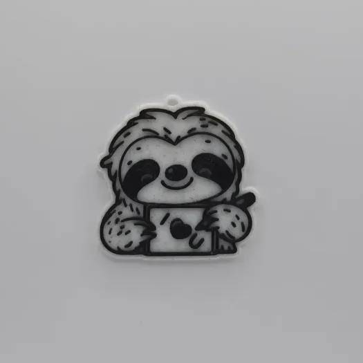 3D Printer Files | 3MF File | Sloth Holding a Sign “I 3 U” Keychain #1 ...