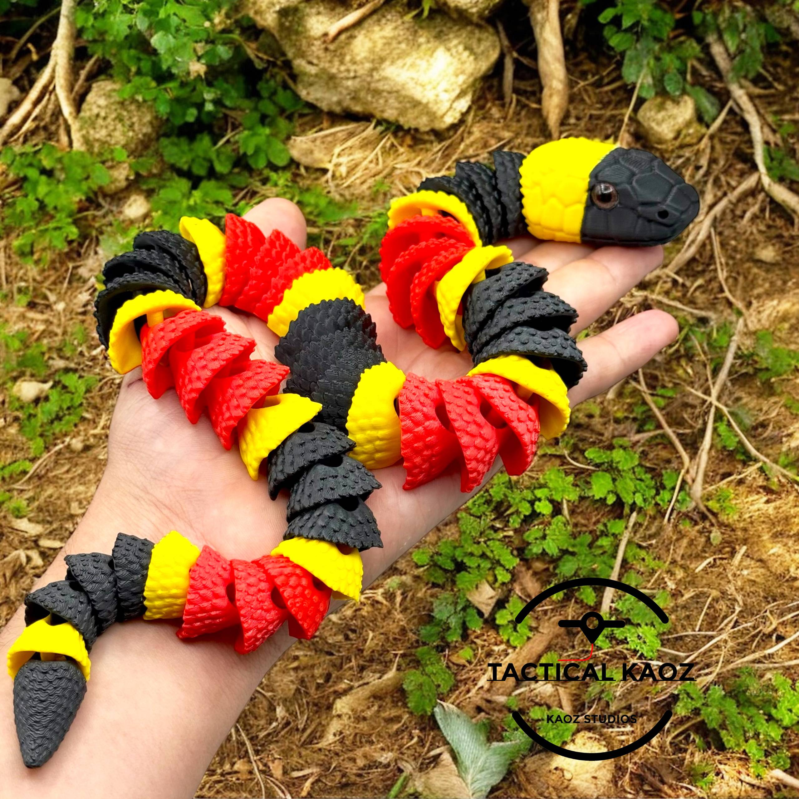 3D Printer Files | 3MF File | Articulated Coral Snake 8mm Glass Eyes ...