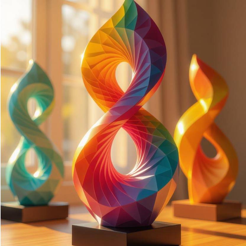 3D Printer Files | 3MF File | low poly sculpture " Infinite Rainbow ...