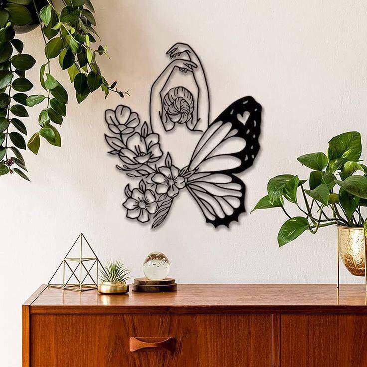 3D Printer Files | 3MF File | WallArt Butterfly Woman | Creality Cloud