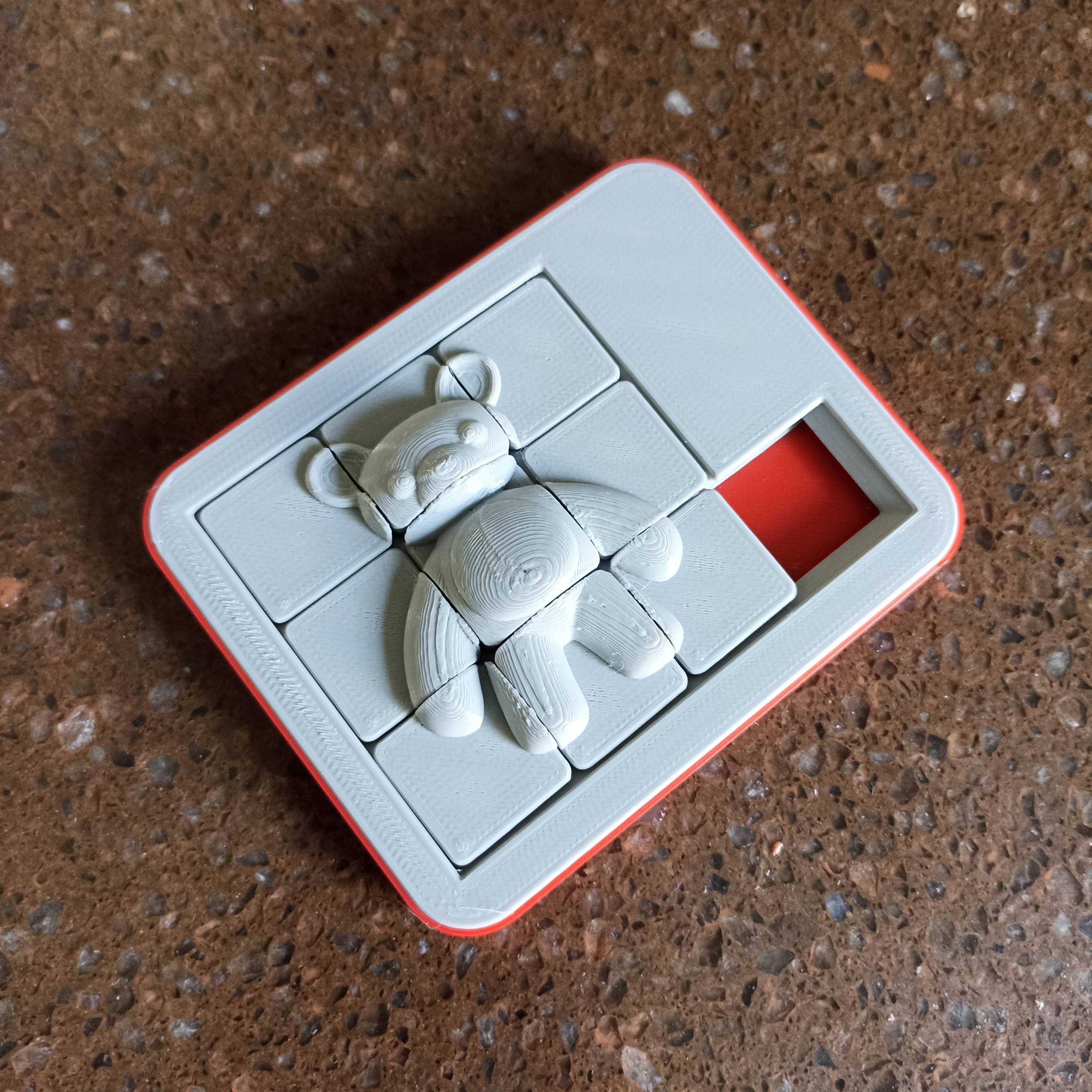 3D Printer Files | 3MF File | cool fidget toy puzzle 9 sliding pieces teddy | Creality Cloud