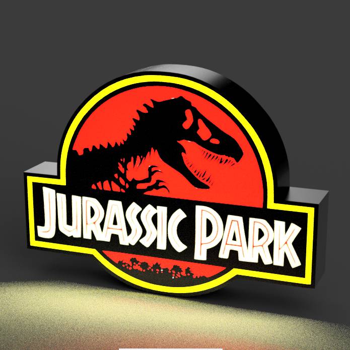 3d Printer Files 3mf File Jurassic Park Logo Light Creality Cloud