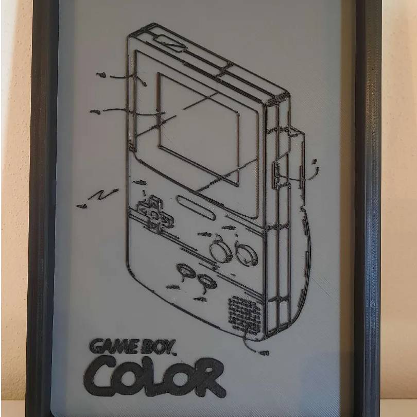 3D Printer Files | 3MF File | Game Boy Color Patent Art | Creality Cloud