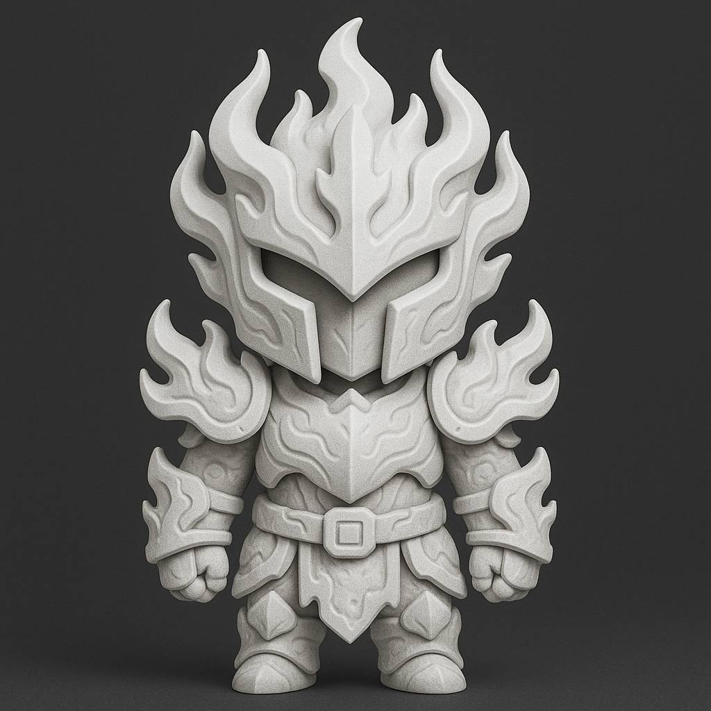 Characters & Creatures STL Download - Inferno Sentinel: Chibi Flame ...