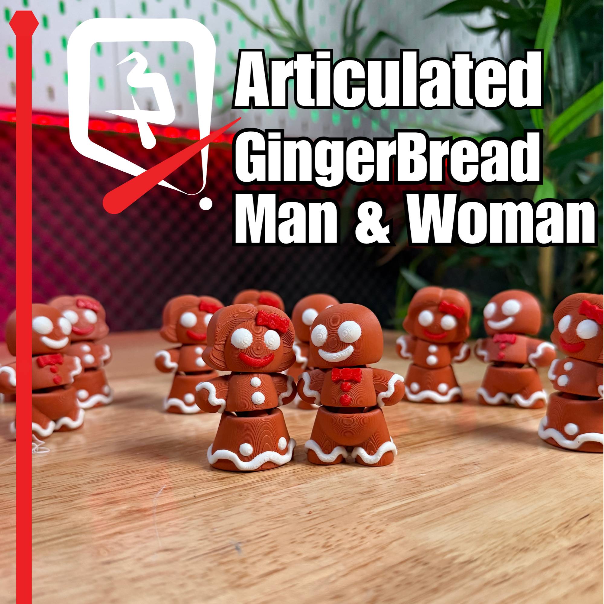 3D Printer Files | 3MF File | Articulated Gingerbread Man and Woman ...