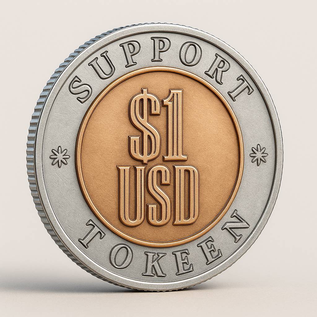 Badges & Coins STL indir - 1 USD Support Token - 1$ Contribution Coin ...