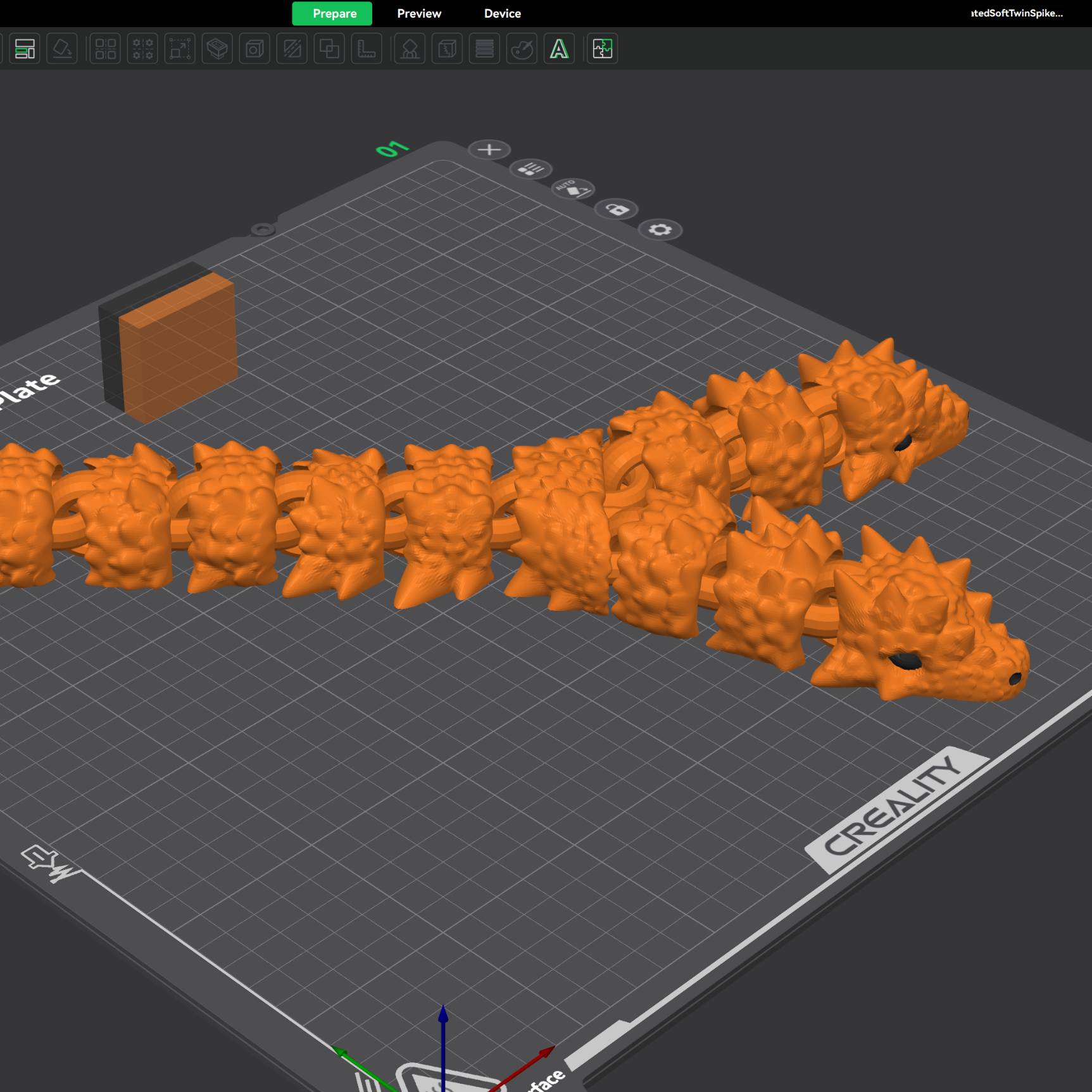 Arquivos de impressora 3D | Arquivo 3MF | Articulated Soft Twin Spike Dragon | Creality Cloud